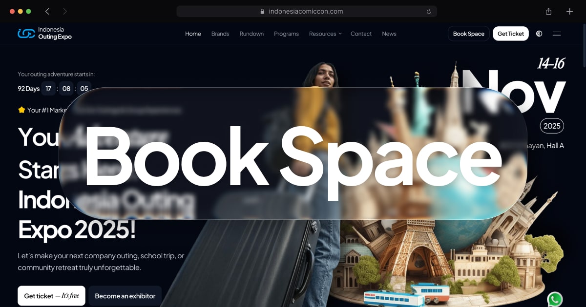 Book Your Space · Indonesia Outing Expo (IOE)