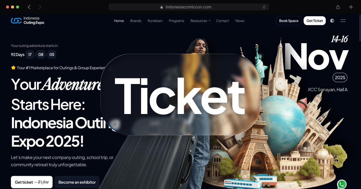 Get Your Ticket · Indonesia Outing Expo (IOE)